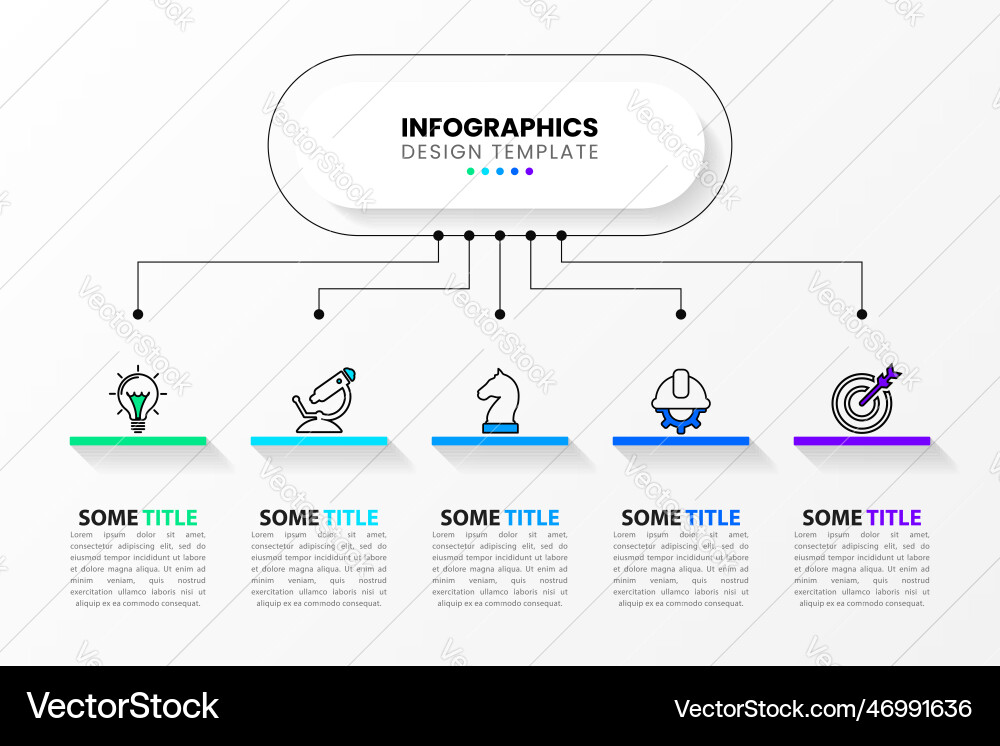 Infographic template with icons and 5 options Vector Image