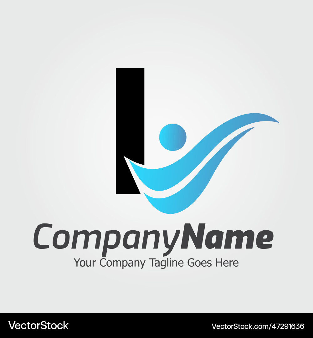 Letter i logo template colorful i Royalty Free Vector Image