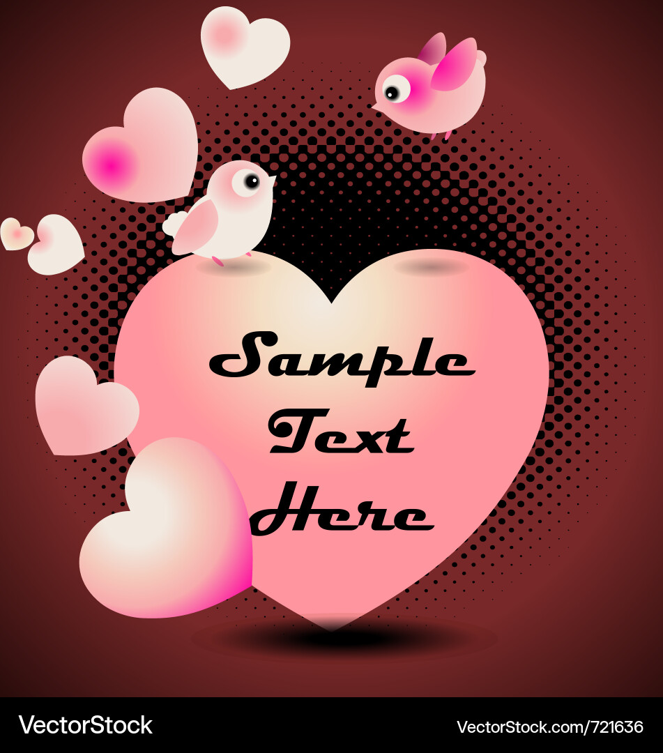 Love birds valentine greeting card Royalty Free Vector Image