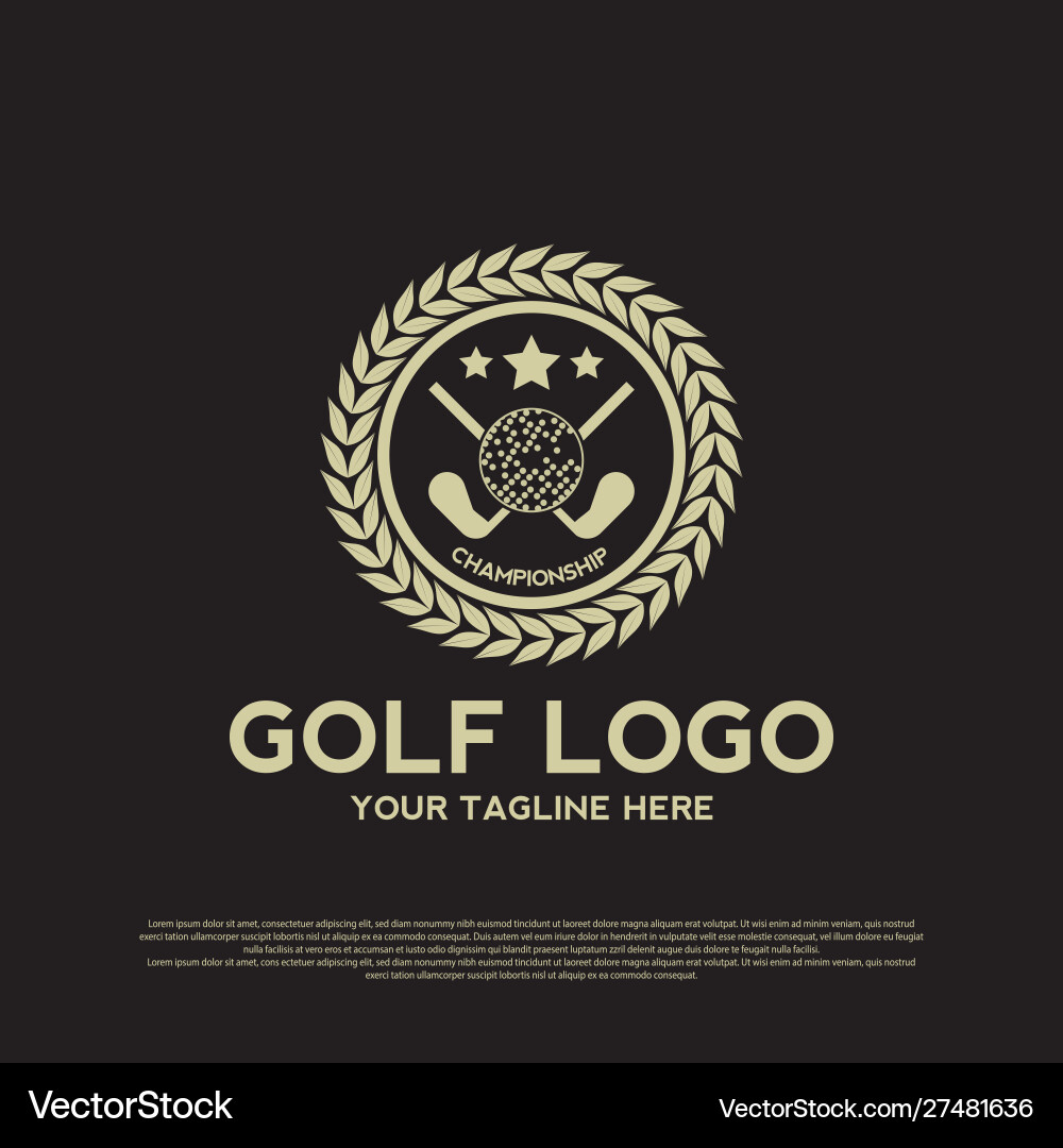 Luxurious golf logo design championship sign Vector Image