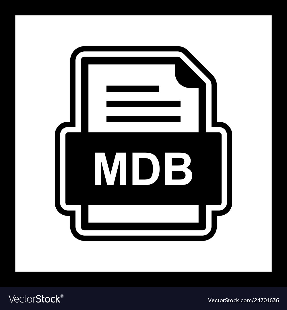 Mdb file document icon Royalty Free Vector Image