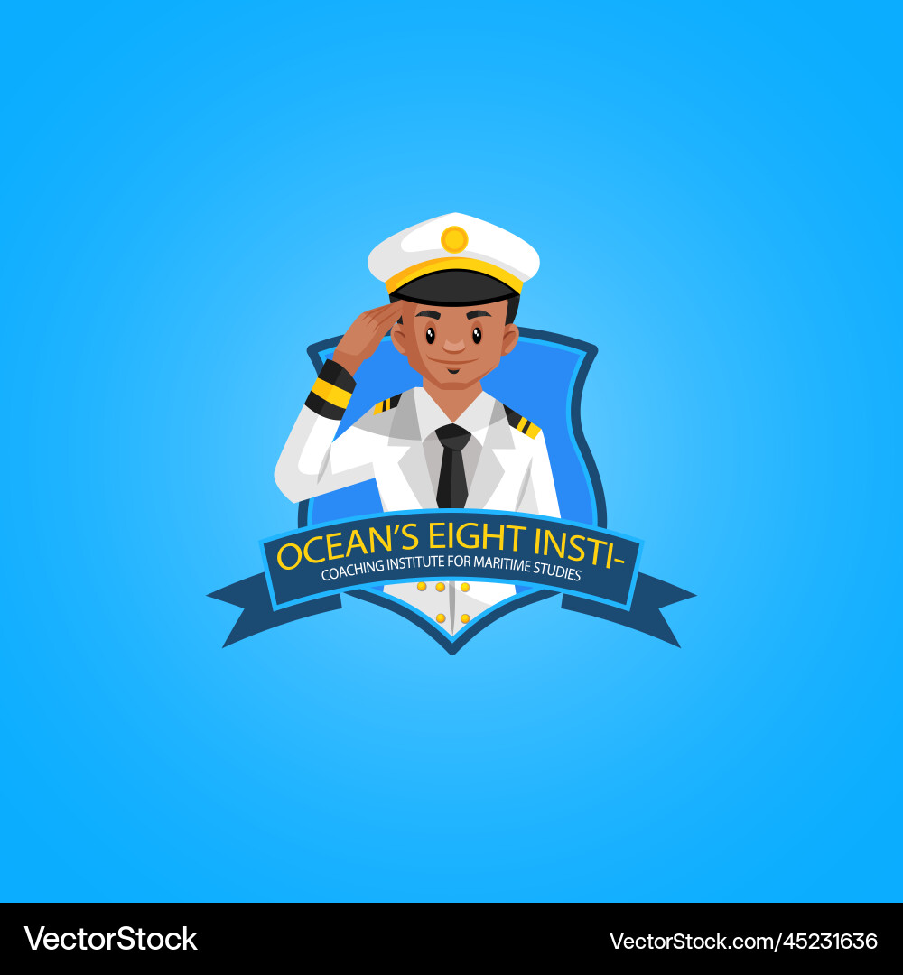 Oceans eight institute mascot logo Royalty Free Vector Image