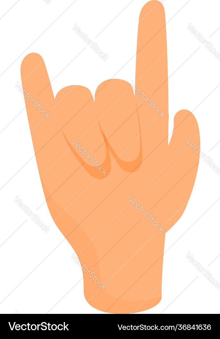 Rock hand gesture icon cartoon style Royalty Free Vector