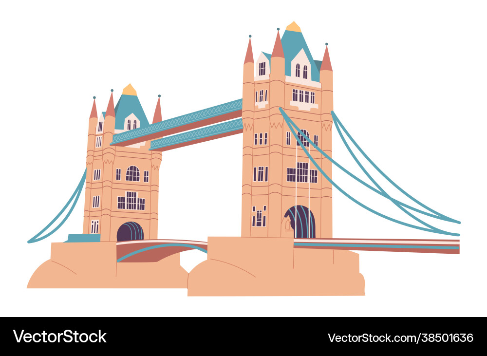 Tower bridge in london on white background Vector Image
