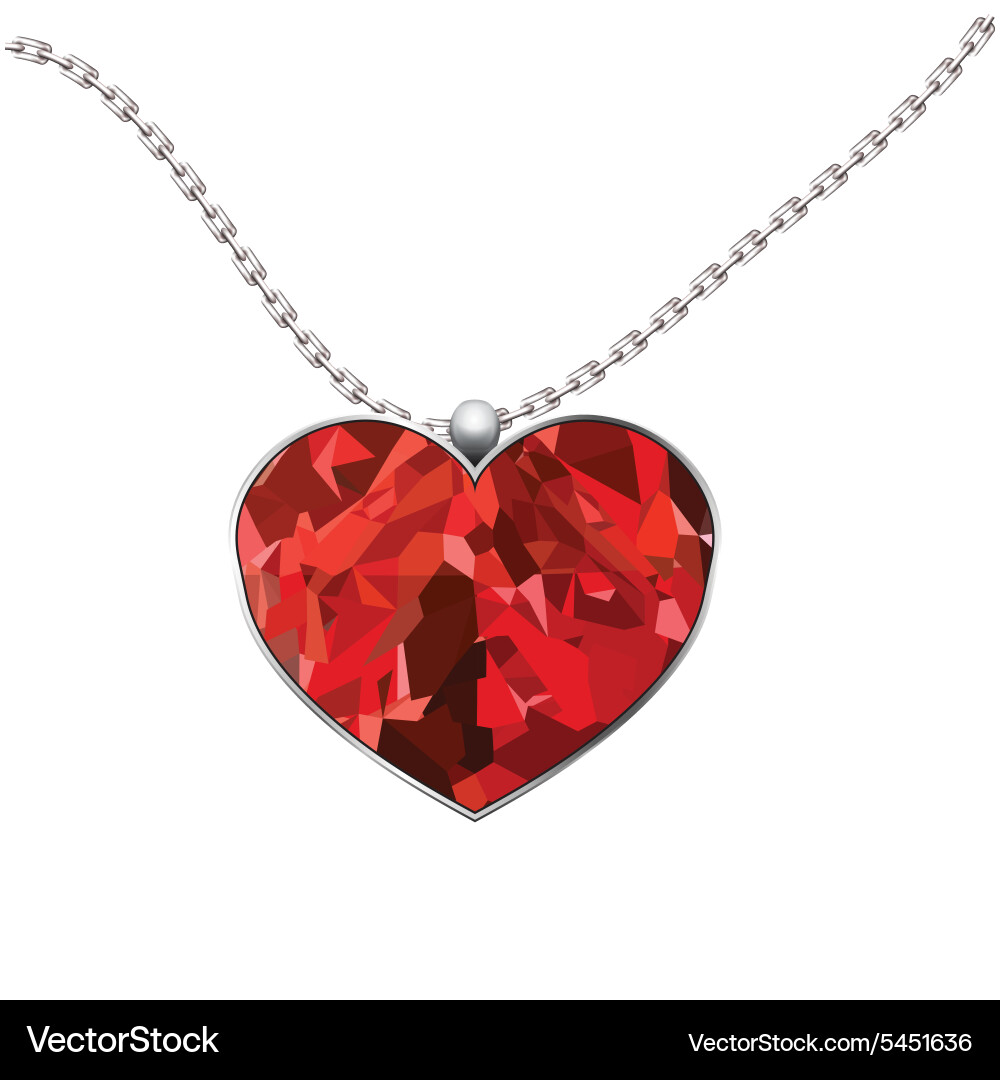 Valentines day heart pendant isolated on white Vector Image