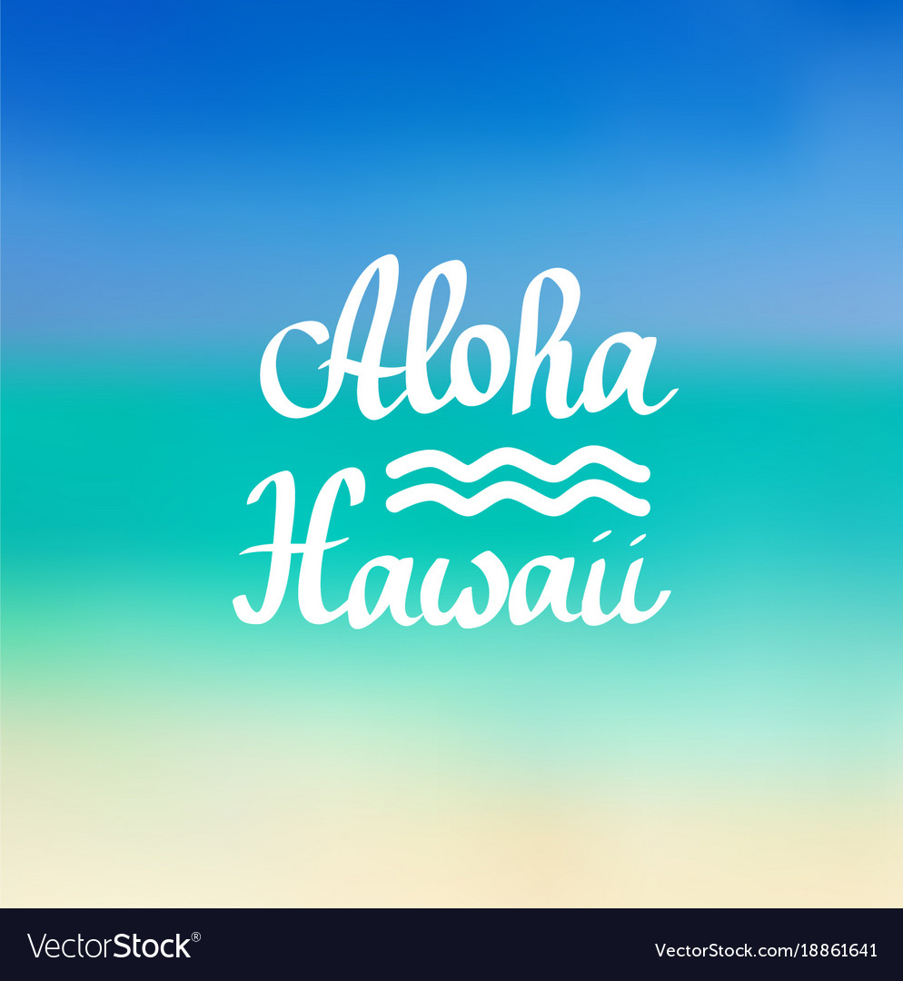 Aloha hawaii lettering Royalty Free Vector Image