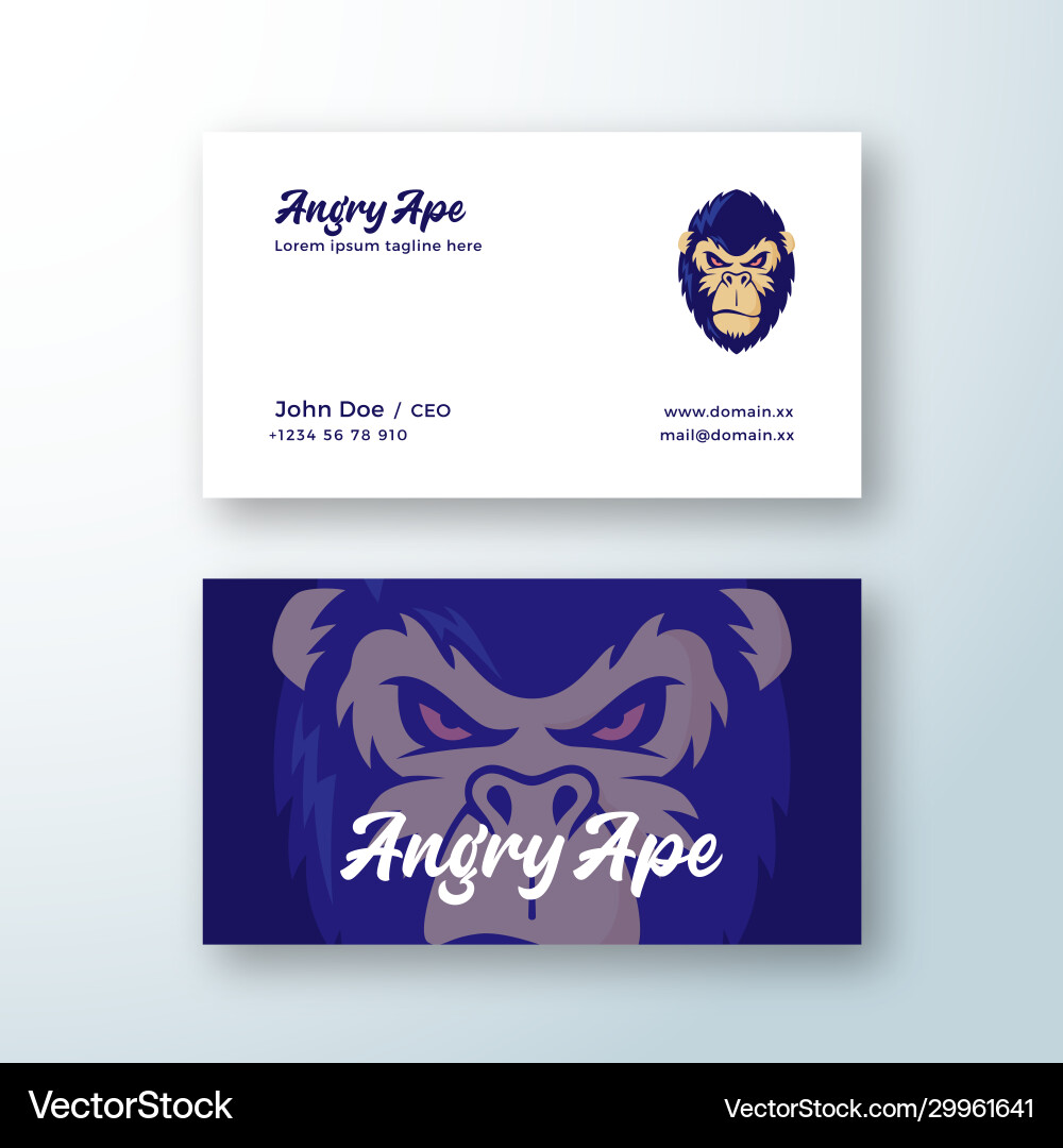 Angry ape abstract sign symbol or logo Royalty Free Vector