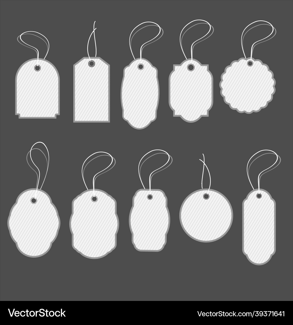 Blank white paper price tags in different shapes Vector Image