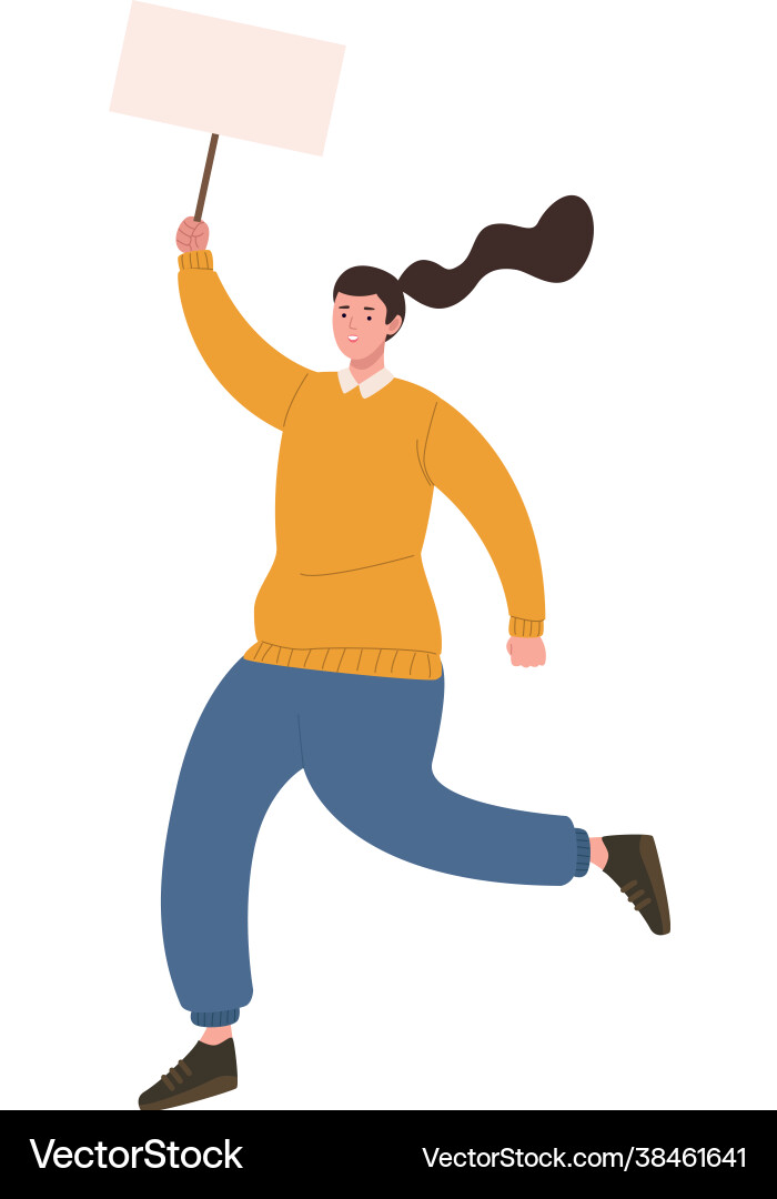 Female activist character Royalty Free Vector Image