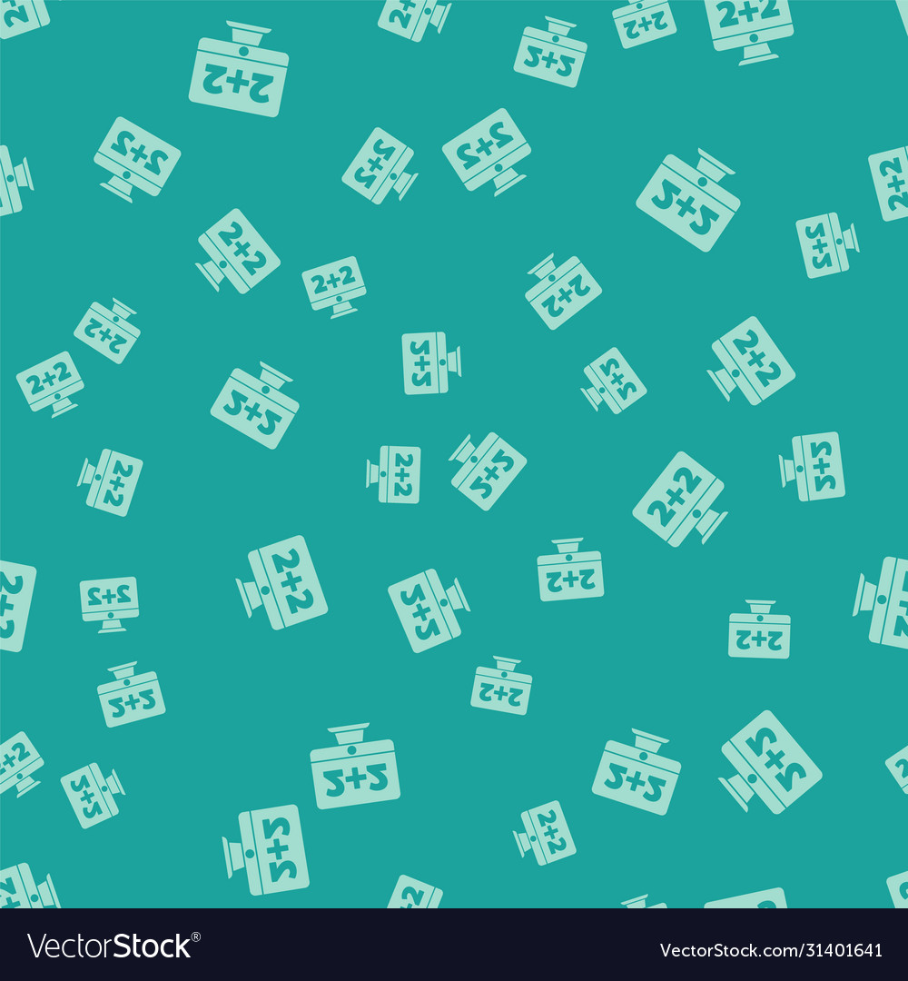 Green math system equation solution on computer Vector Image