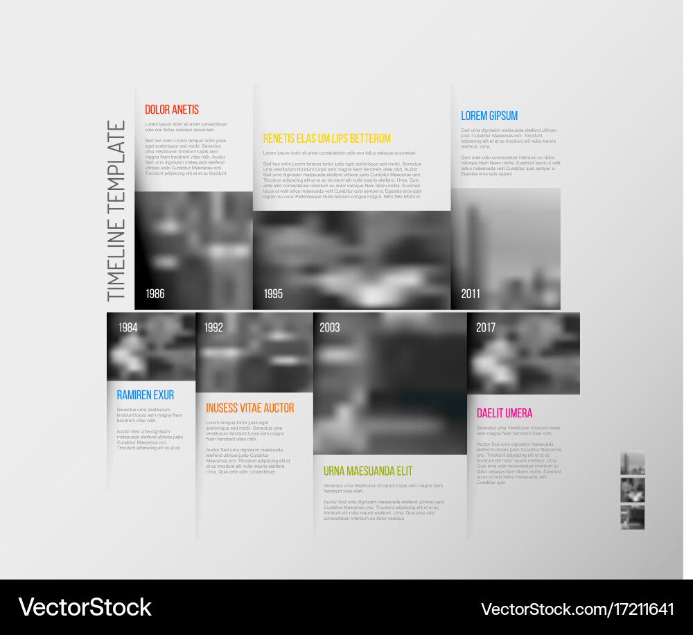 Infographic timeline template with big photos Vector Image