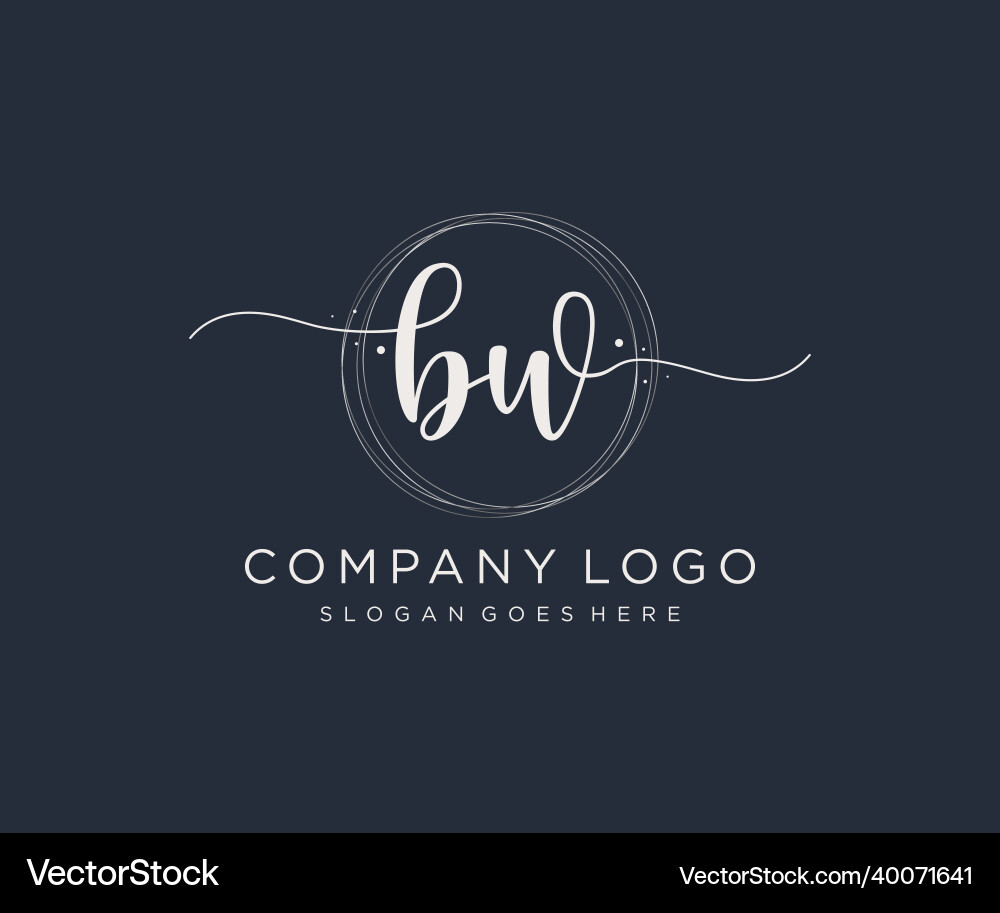 Initial bw feminine logo usable for nature salon Vector Image