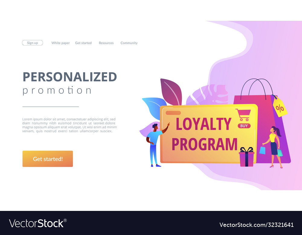 Loyalty program concept landing page Royalty Free Vector