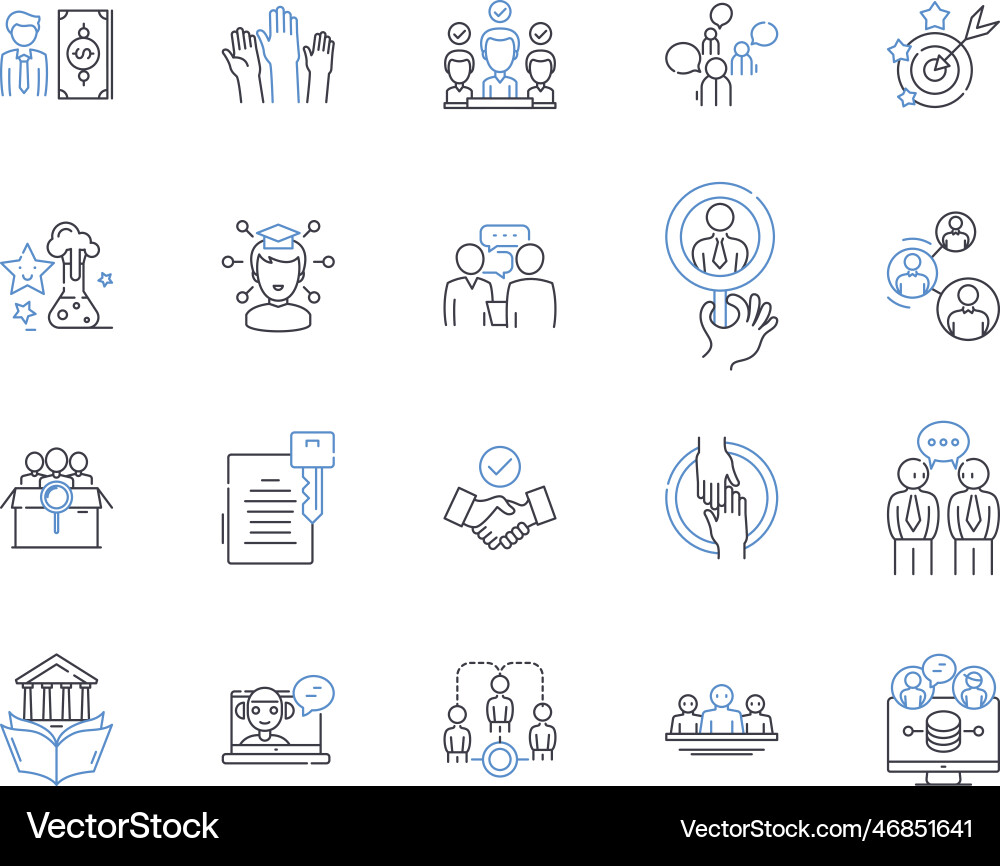 Management consulting line icons collection Vector Image
