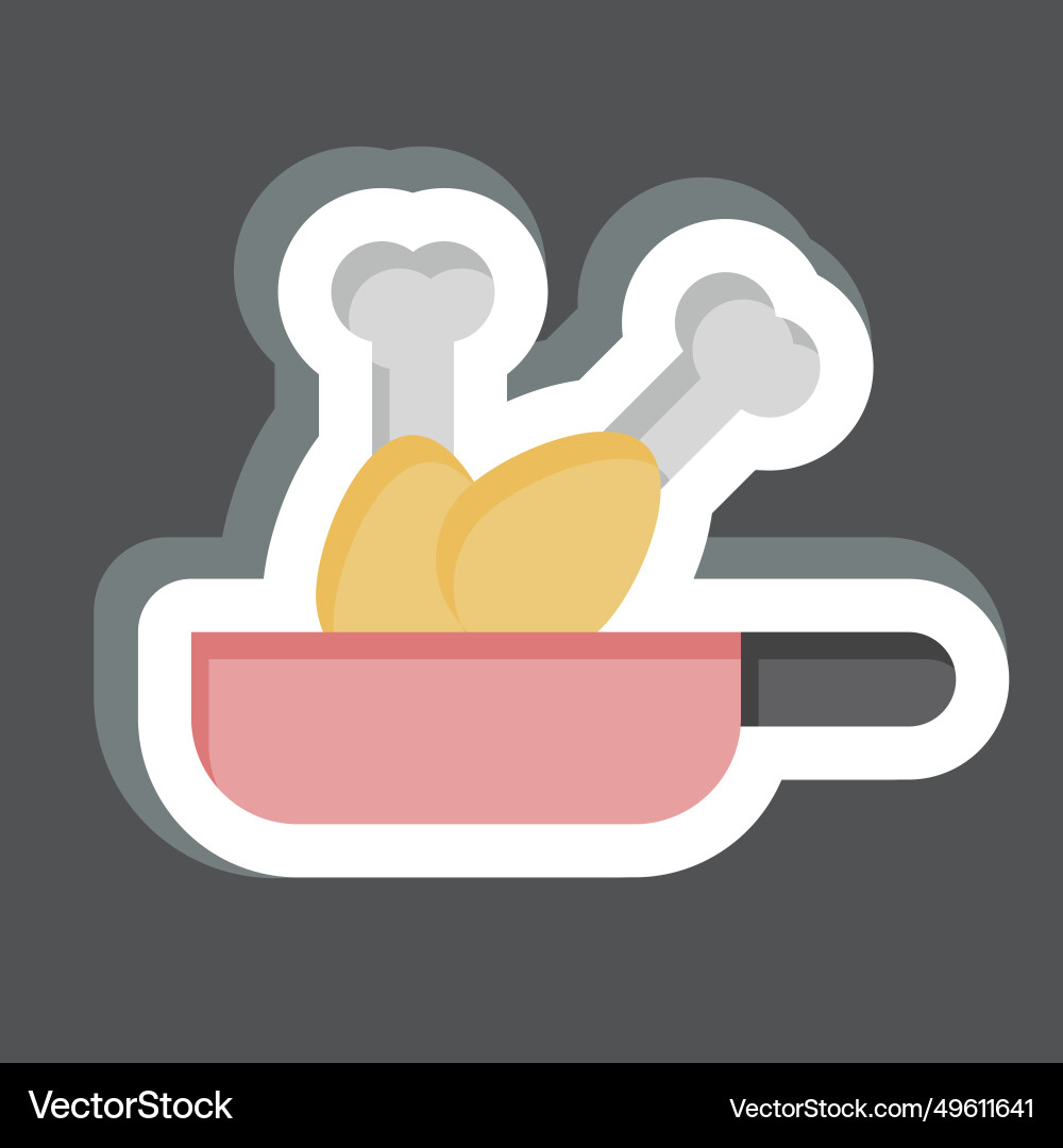 Sticker fried related to cooking symbol simple Vector Image