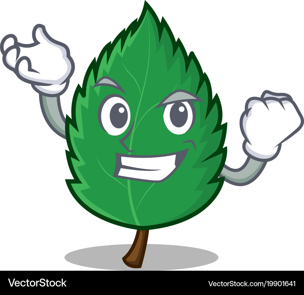 Successful mint leaves character cartoon Vector Image