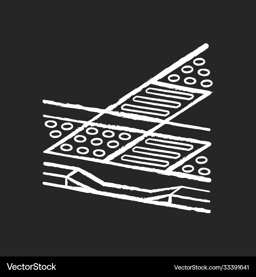 Tactile guidance chalk white icon on black Vector Image