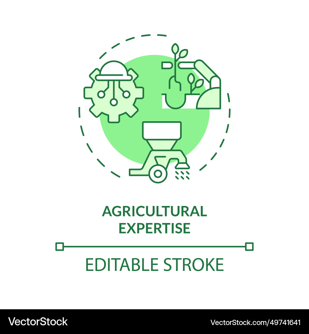 Thin line green agricultural expertise icon Vector Image