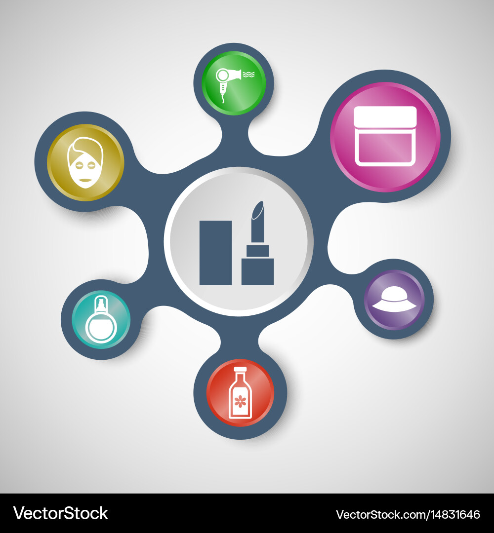 Beauty infographic templates with connected Vector Image