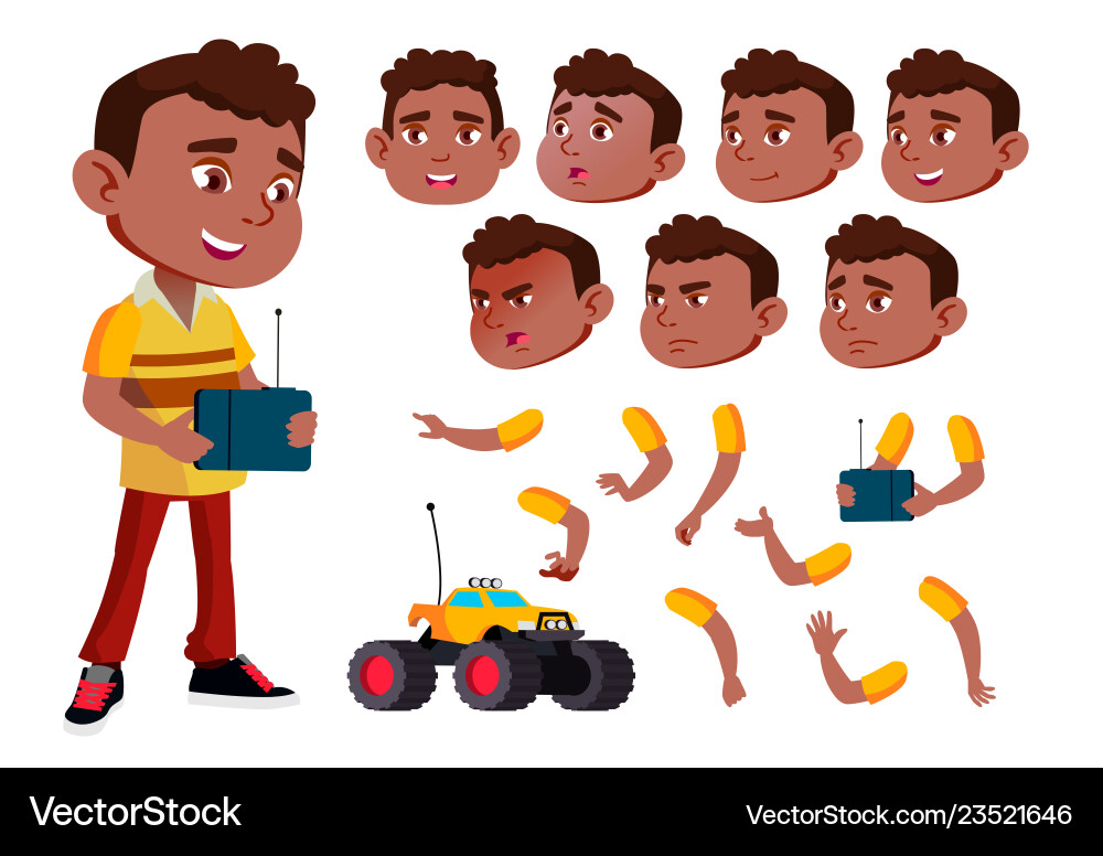 Black afro american child kid young Royalty Free Vector