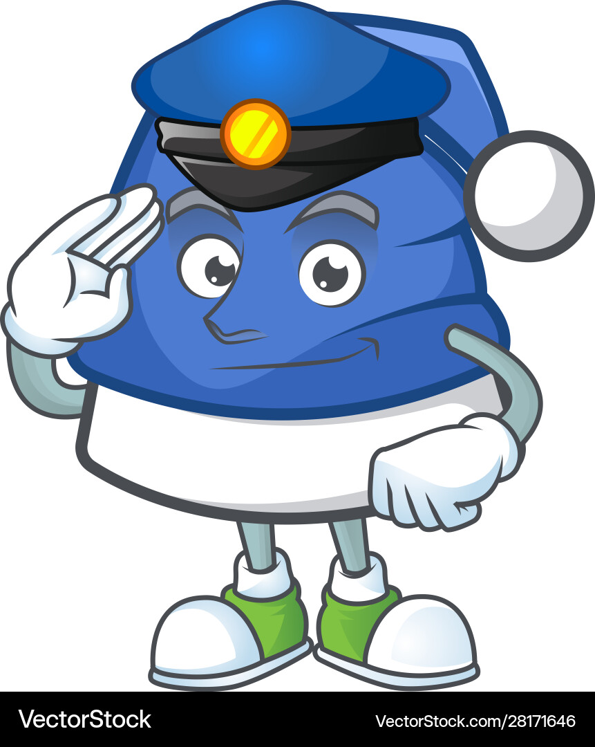Blue christmas hat cartoon character dressed Vector Image