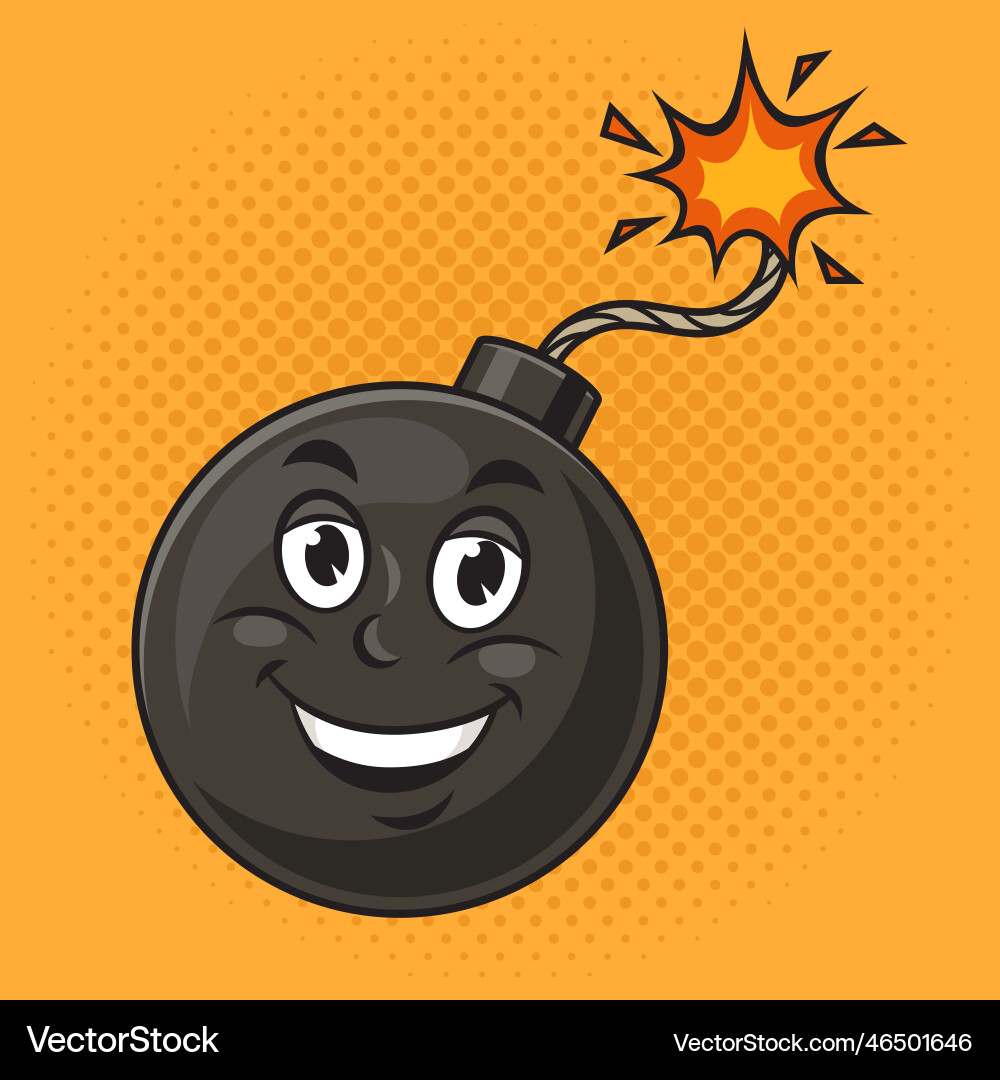 Cartoon bomb pinup pop art Royalty Free Vector Image