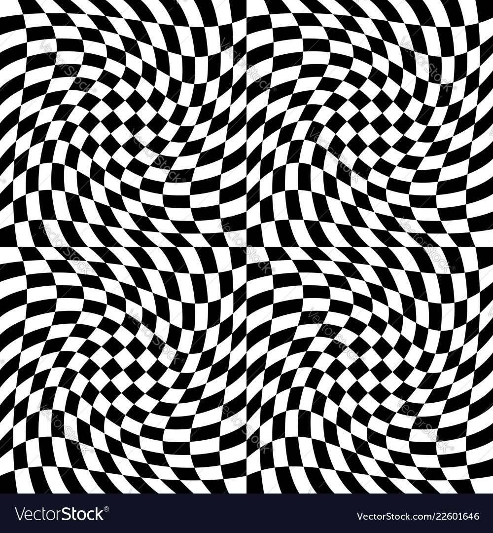 Checkered pattern with distortion effect can Vector Image