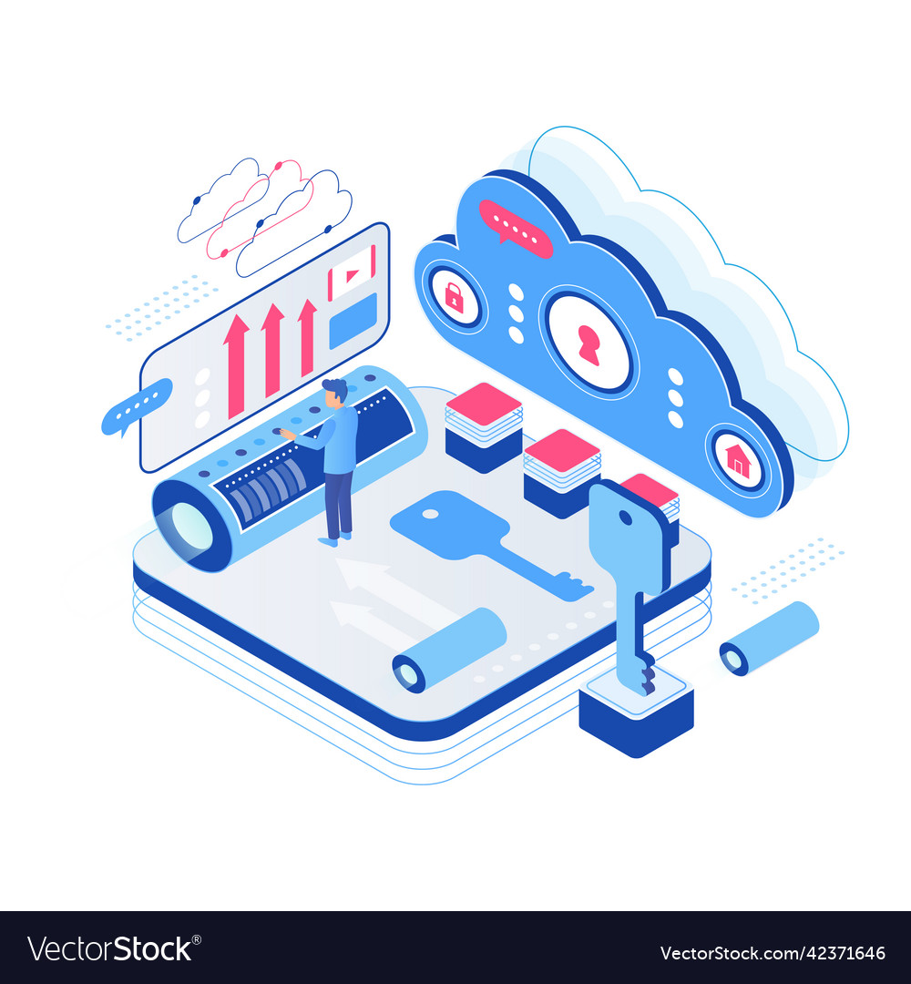 Cloud computing security protection data service Vector Image