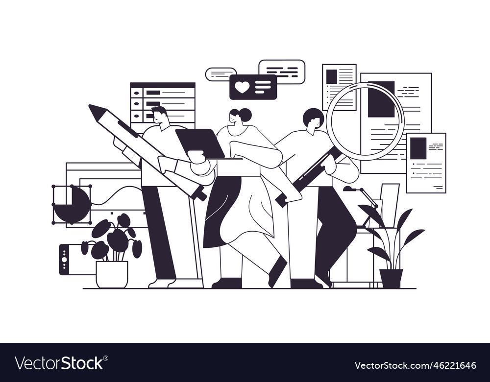 Digital designers programmers and analysts team Vector Image