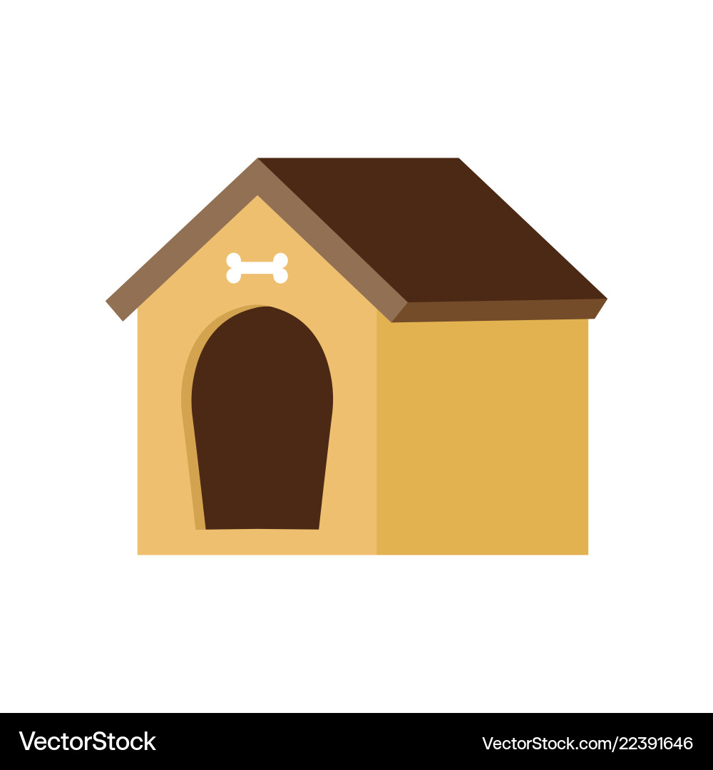 Dog house isolated on white background Royalty Free Vector