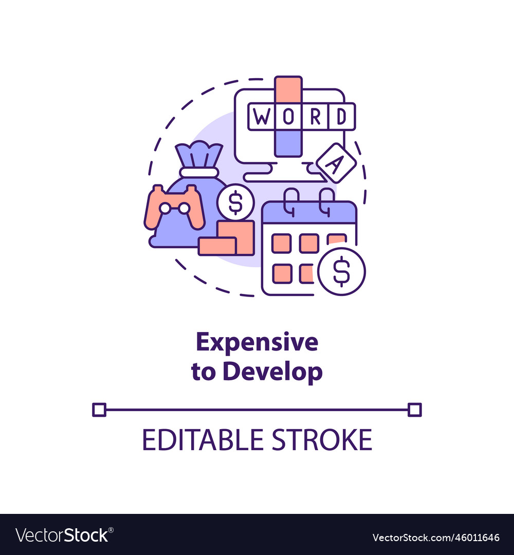 Expensive to develop concept icon Royalty Free Vector Image