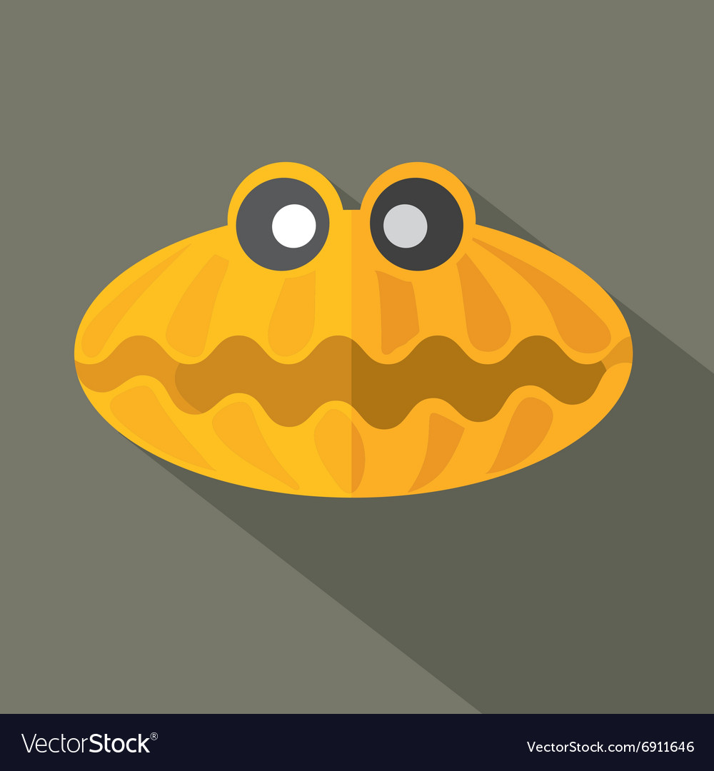 Flat design shell icon Royalty Free Vector Image