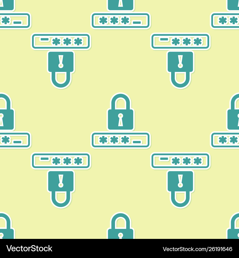 Green password protection and safety access icon Vector Image