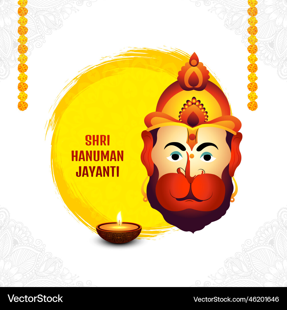 Hanuman jayanti celebration greeting card Vector Image