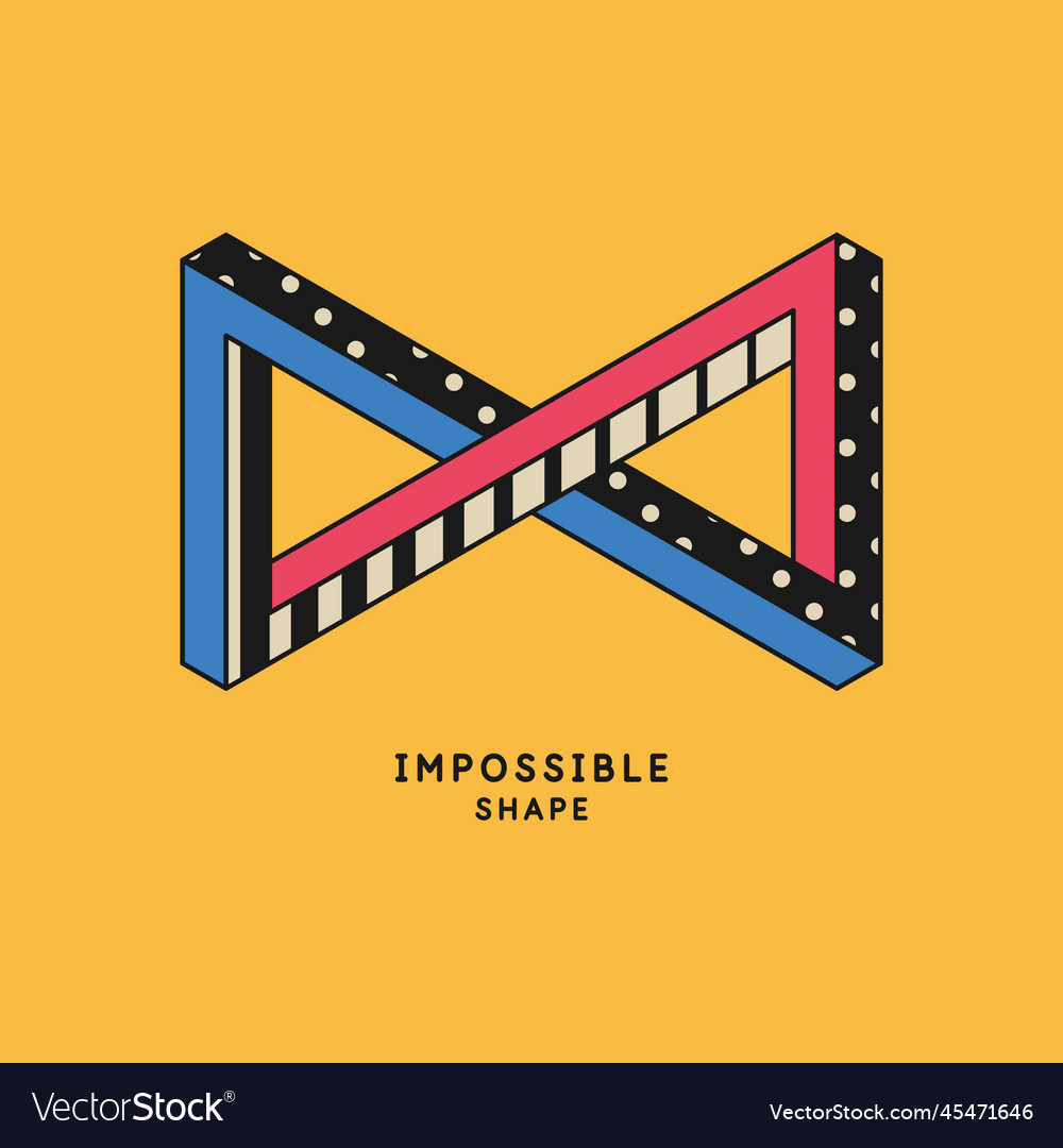 Impossible geometric shape isolated 3d shape a Vector Image
