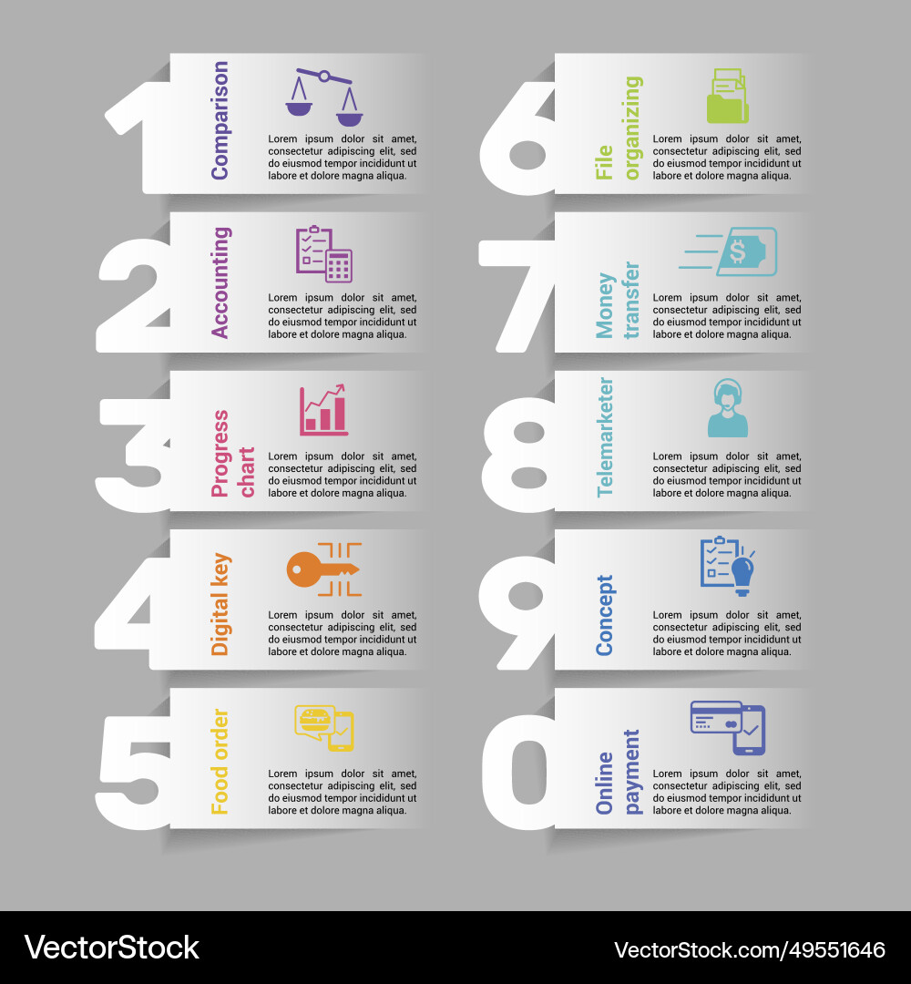 Infographics with digital service theme icons 10 Vector Image