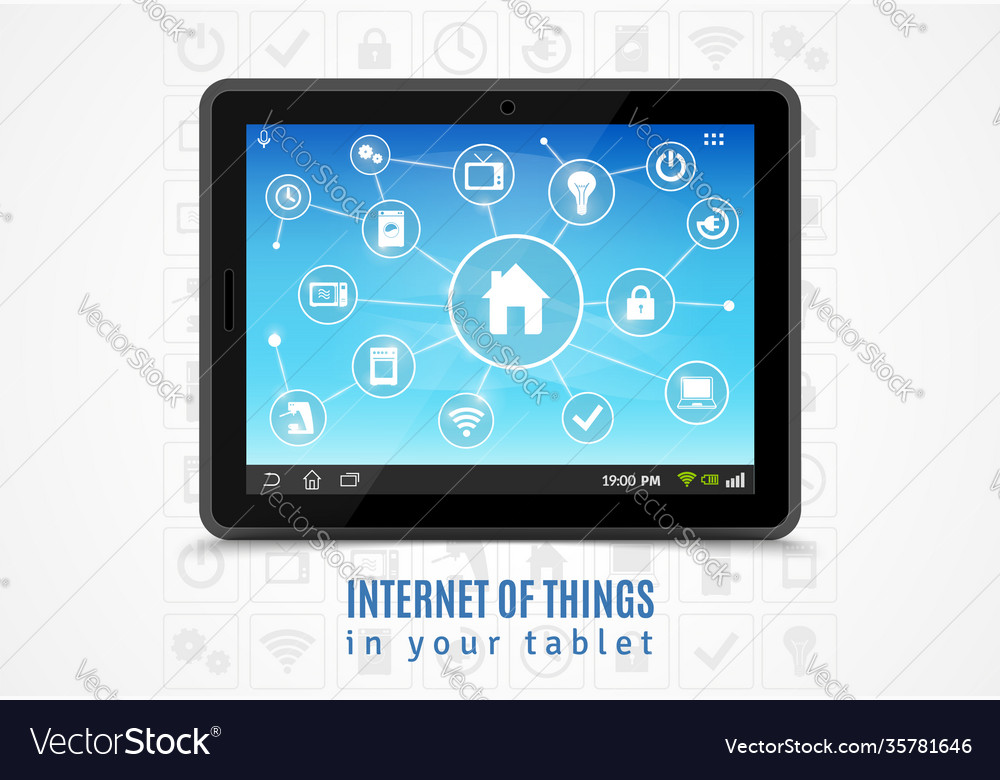 Internet things tablet Royalty Free Vector Image