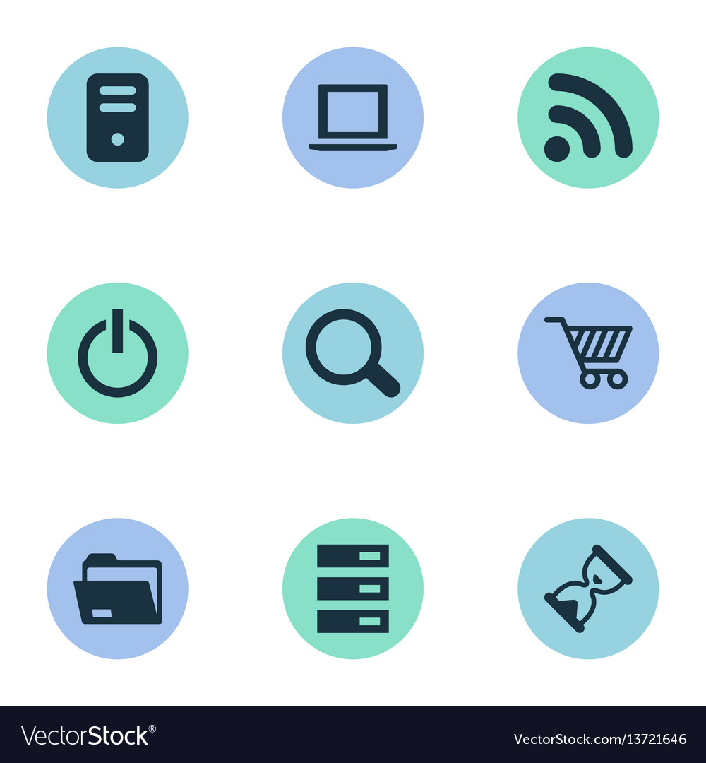 Set of simple computer icons Royalty Free Vector Image