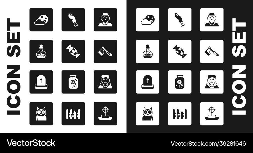 Set priest candy bottle with potion moon stars Vector Image