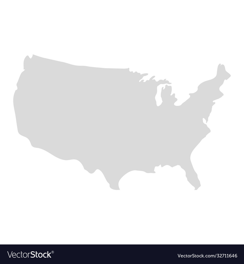 Silhouette united states map on white Royalty Free Vector