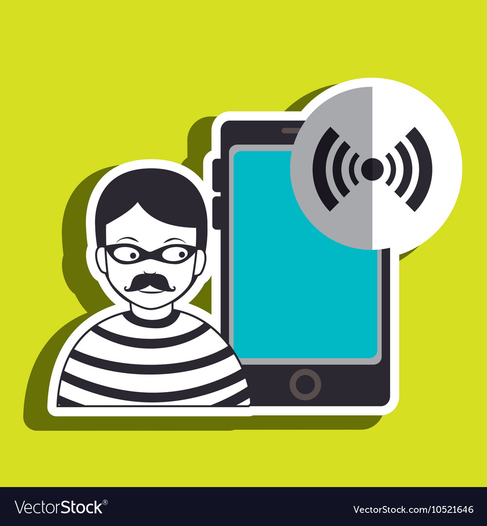 Smartphone security protection hacker Royalty Free Vector
