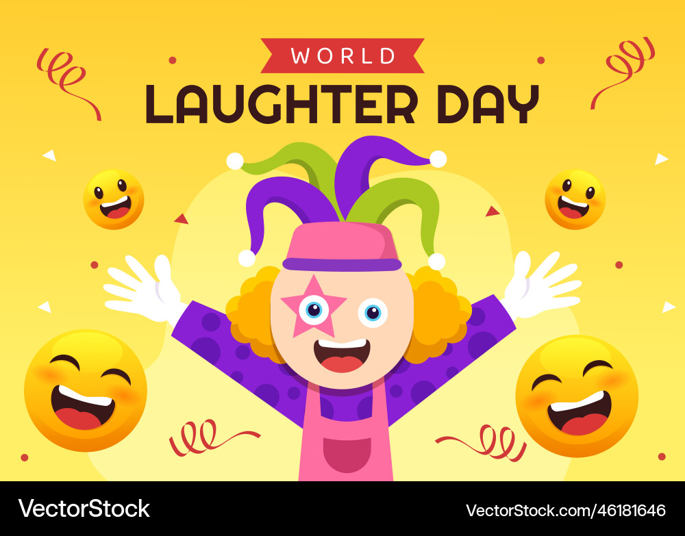 World laughter day with smile facial expression Vector Image