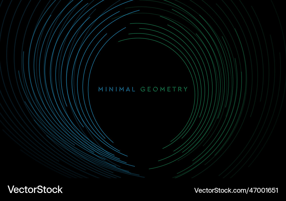 Blue green minimal round lines abstract Royalty Free Vector