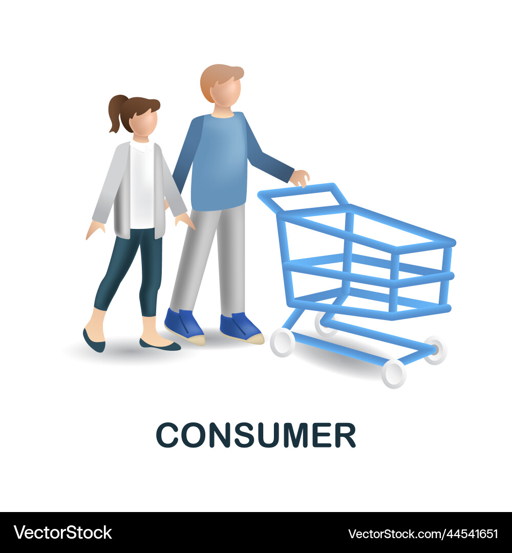 Consumer icon 3d from neuromarketing collection Vector Image
