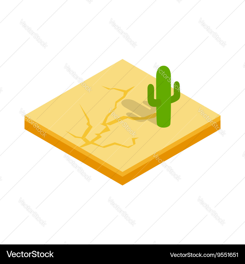 Desert cactus landscape icon isometric 3d style Vector Image
