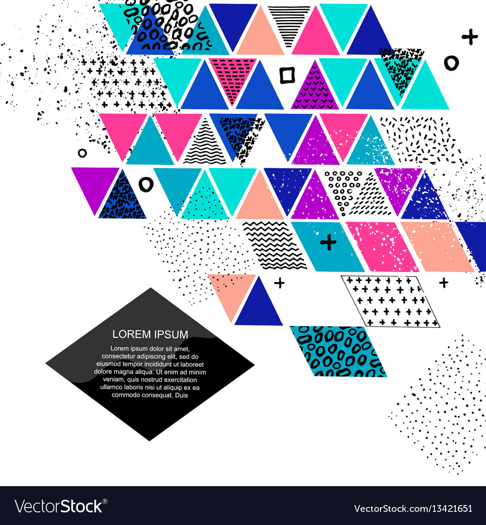 Different colored triangles Royalty Free Vector Image