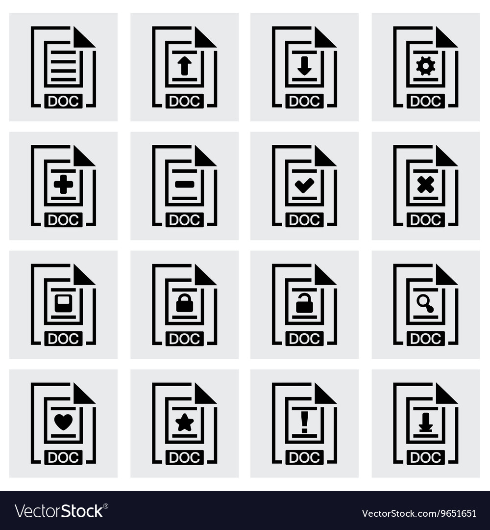 Document icon set Royalty Free Vector Image - VectorStock
