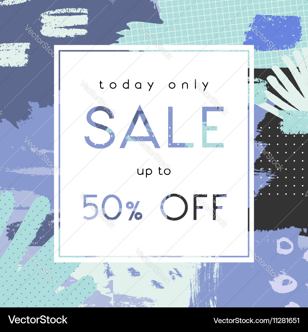 Hand drawn sale poster design Royalty Free Vector Image