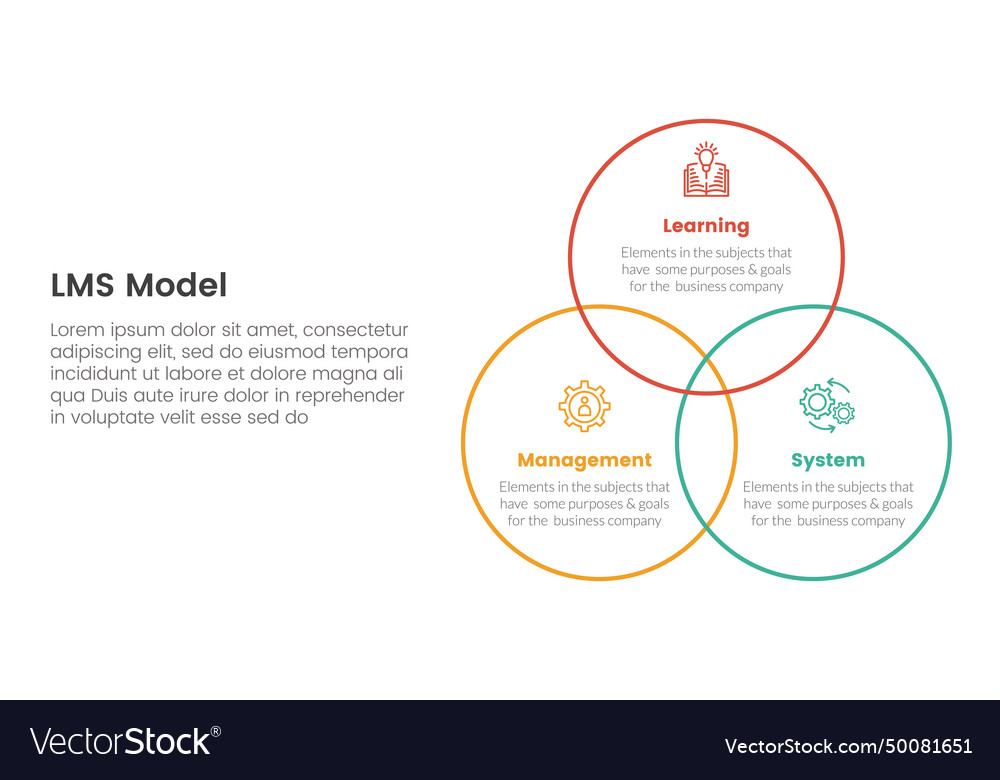 Lms learning management system infographic 3 Vector Image