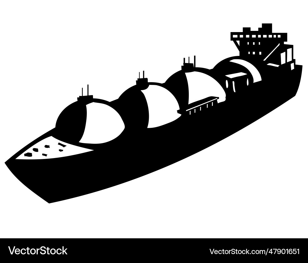 Lng carrier tank ship retro style Royalty Free Vector Image